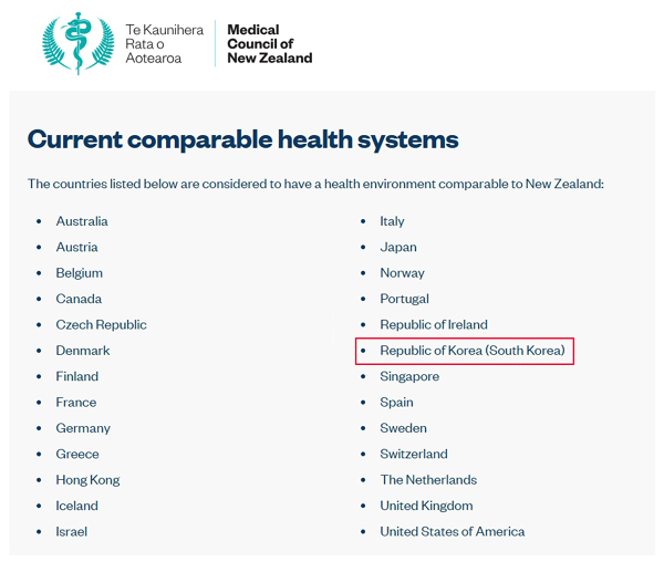 New Zealand allows Korean doctors to practice without additional testing